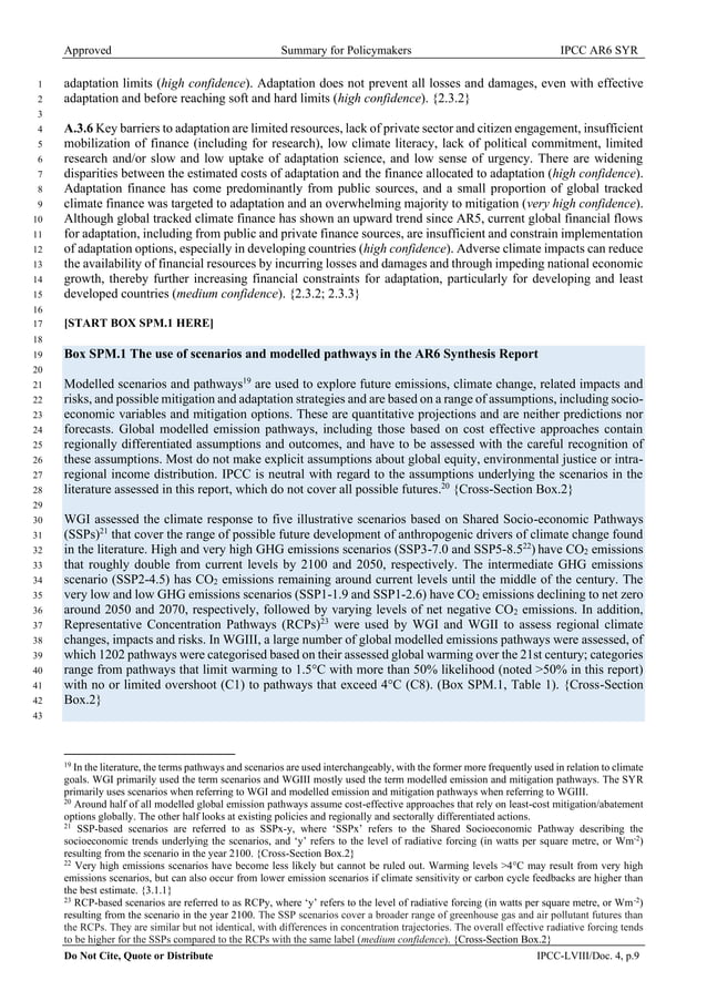 IPCC AR6 Synthesis Report: Summary for Policy Makers | PDF