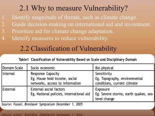 Methodological Framework for Assessing Vulnerability to Climate Change ...
