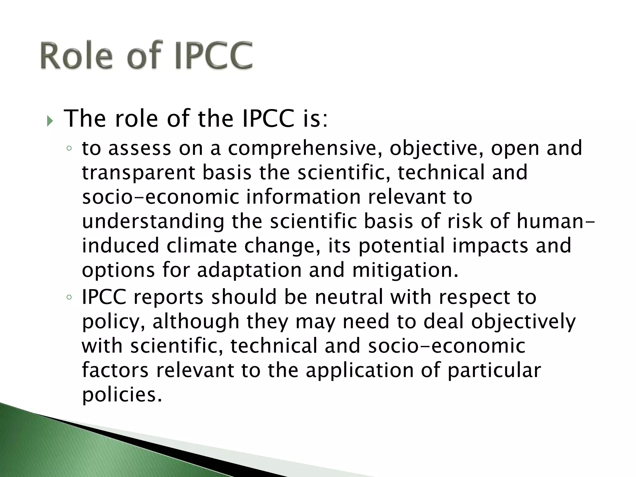 Ipcc initiative in climate change mitigation | PPT