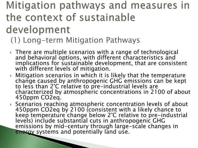 Ipcc initiative in climate change mitigation | PPT