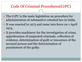 IPC,CrPC and Indian Evidence Act | PPTX