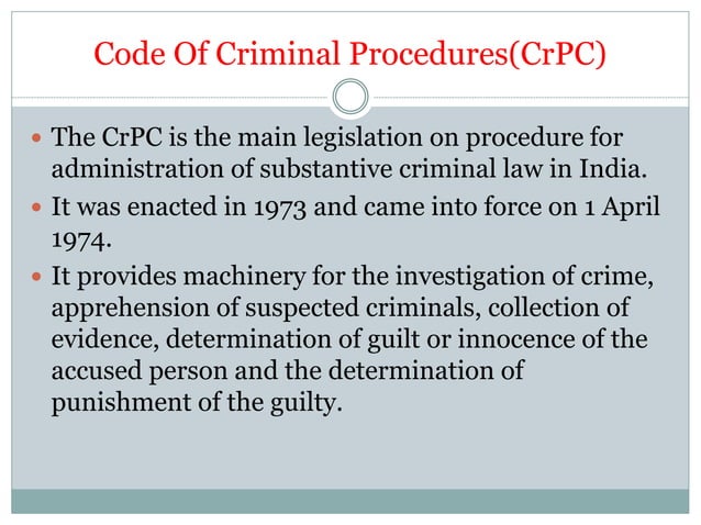 IPC,CrPC and Indian Evidence Act | PPTX | Crime & Harmful Acts to Individuals, Society & Human ...