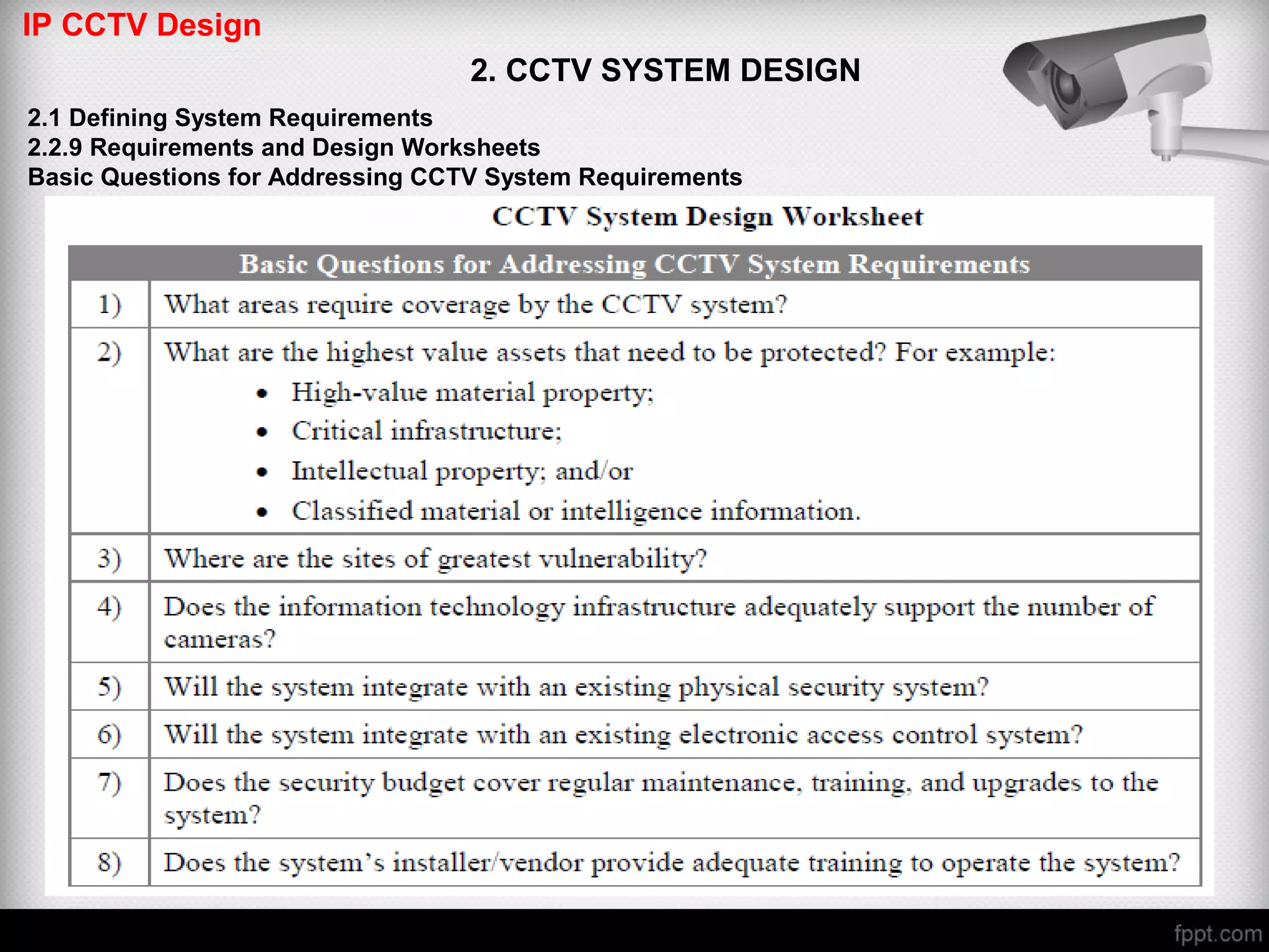 Ip cctv design full course by eng nader elmansi | PPT