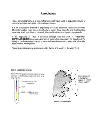 paper chromatography project class 12 | PDF