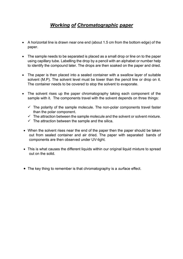 paper chromatography project class 12 | PDF | Chemistry | Science