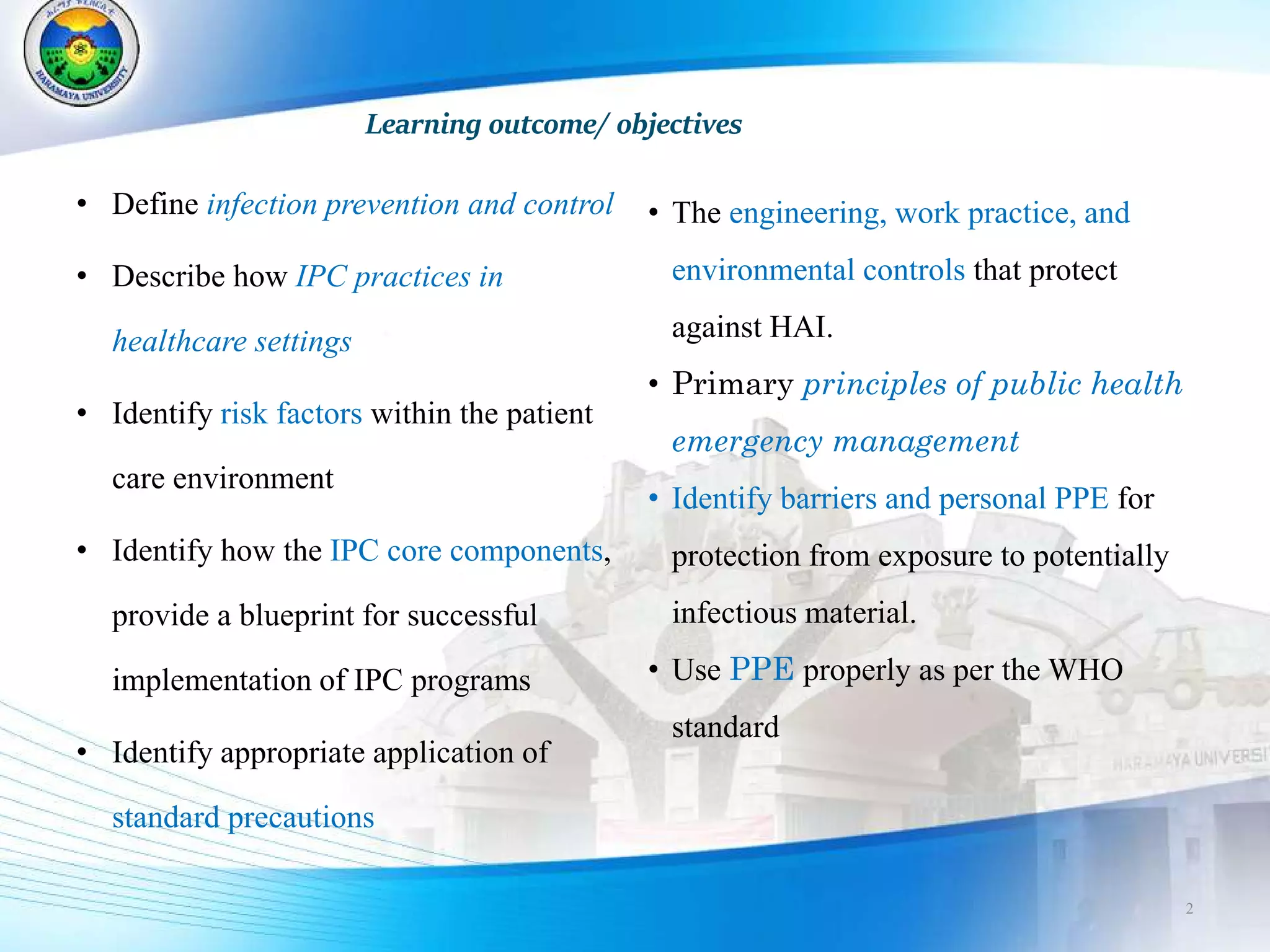 IPC, Infection prevention and Control; By Dechasa Adare Mengistu; ppt | PDF | Infectious ...