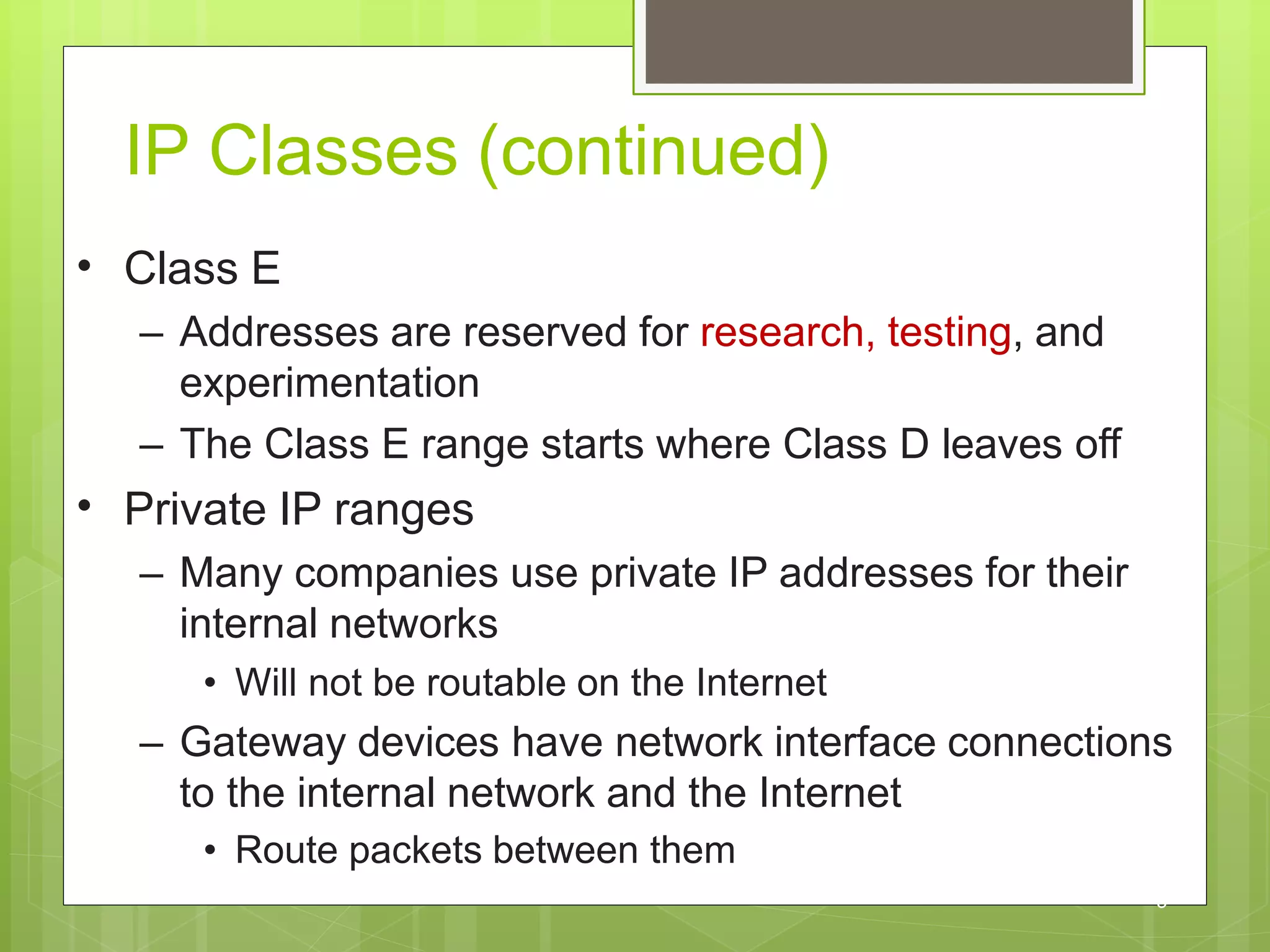 IP classes | PPTX