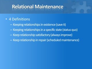 relational maintenance | PPTX