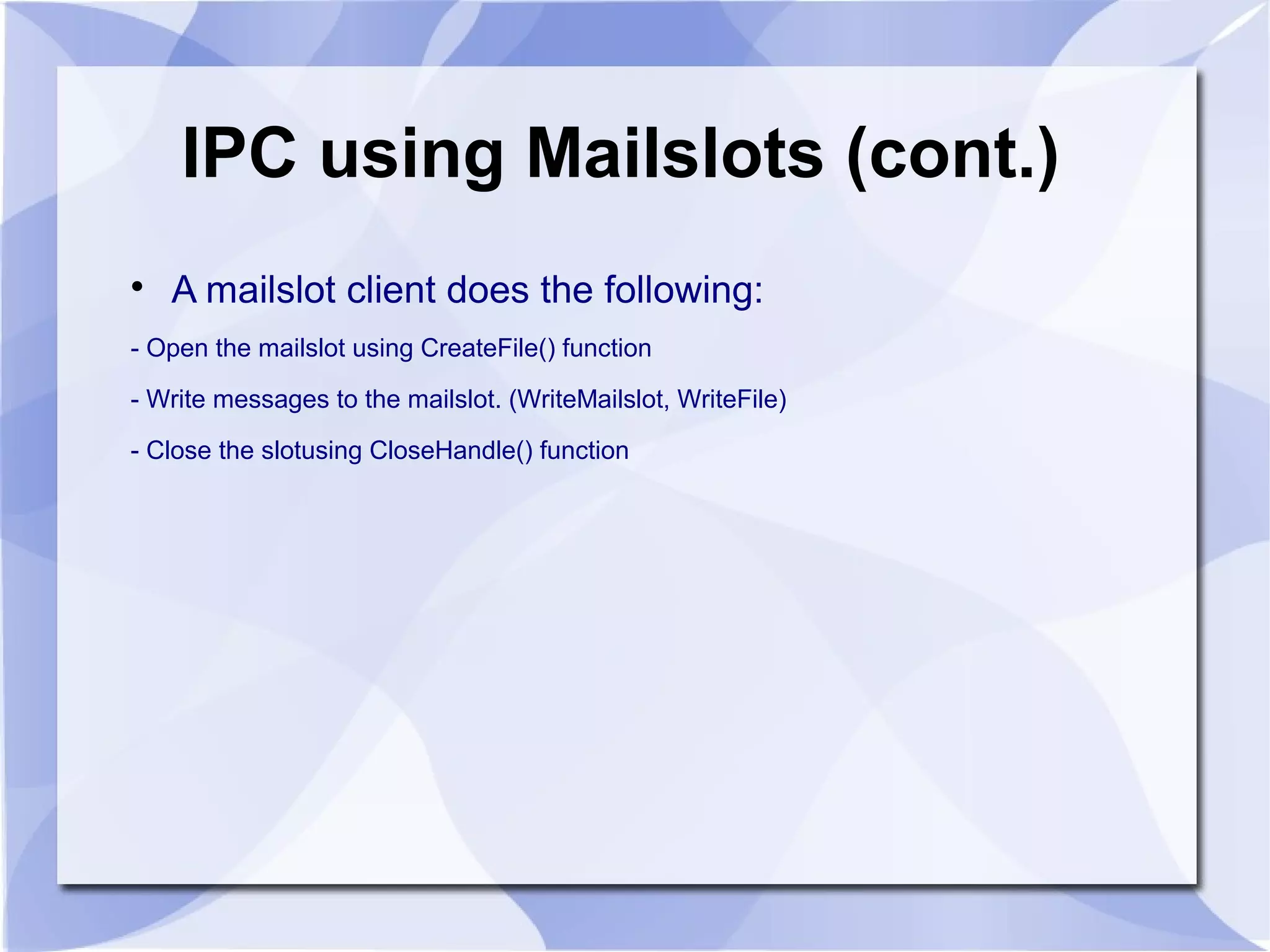 IPC mechanisms in windows | PPT
