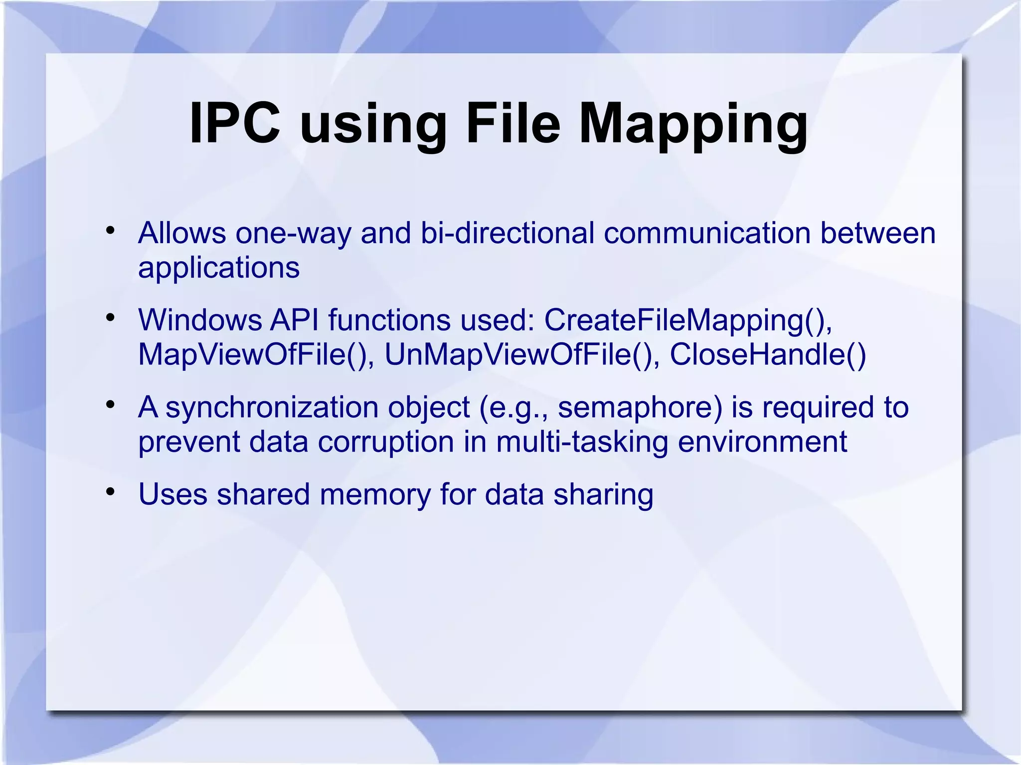 IPC mechanisms in windows | PPT
