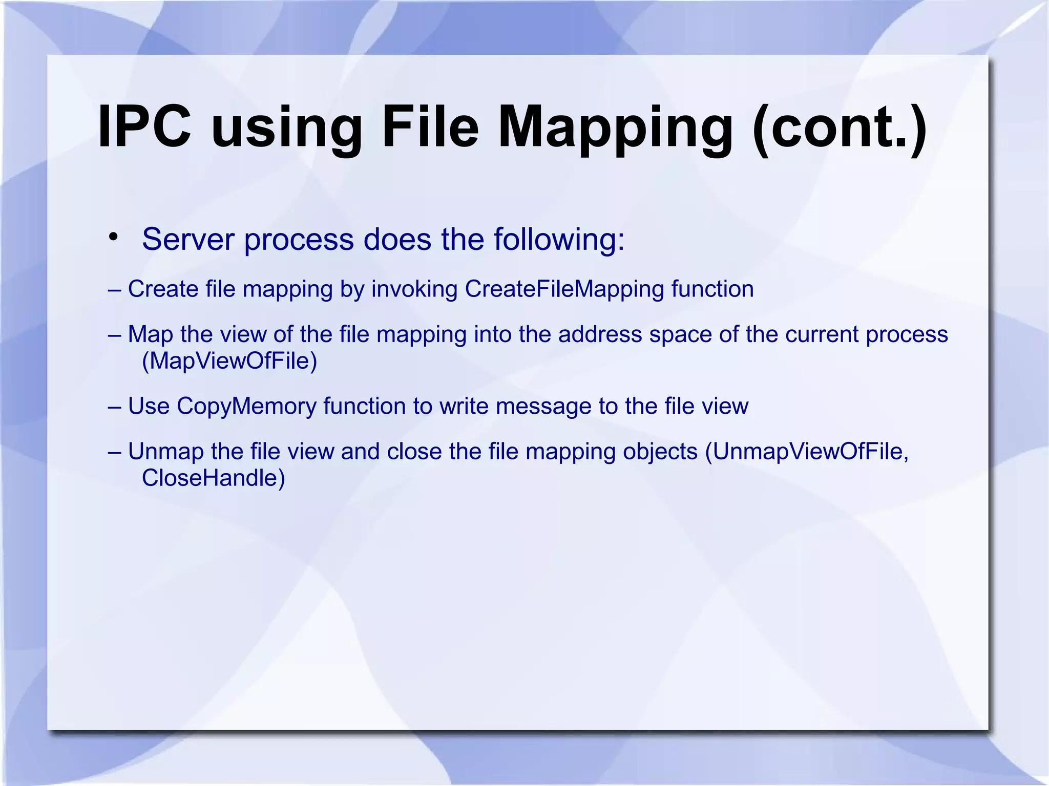 IPC mechanisms in windows | PPT