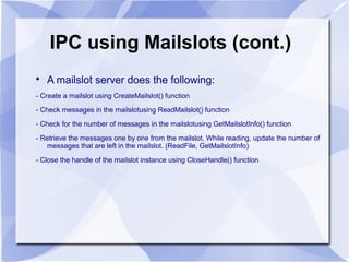 IPC mechanisms in windows | PPT
