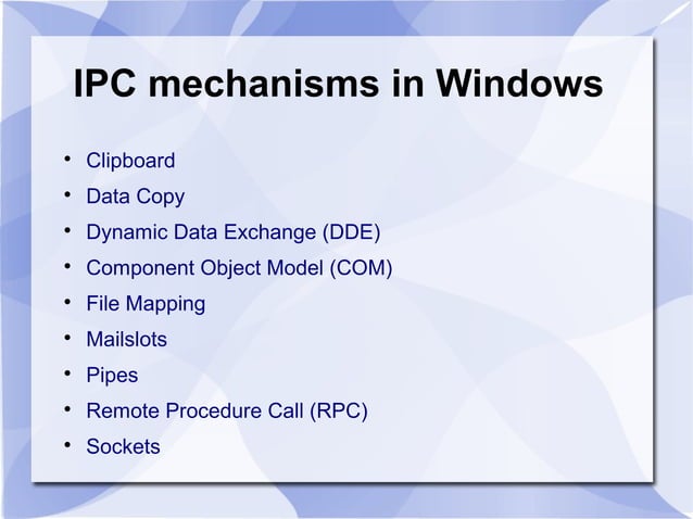 IPC mechanisms in windows | PPT