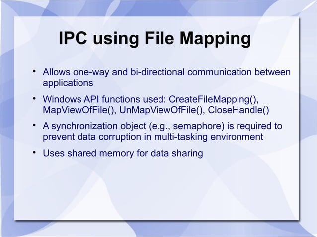 IPC mechanisms in windows | PPT