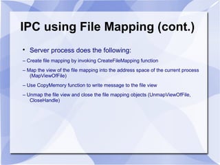 IPC mechanisms in windows | PPT