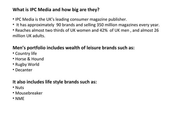 IPC Media | PPT