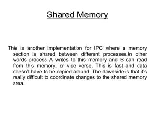 Inter-Process Communication (IPC) techniques on Mac OS X | PPT