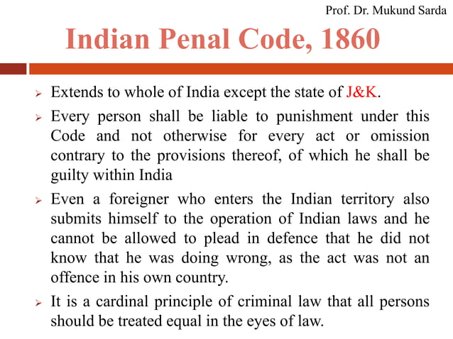 INDIAN PENAL CODE | PPTX | Crime & Harmful Acts to Individuals, Society & Human Right Violations ...