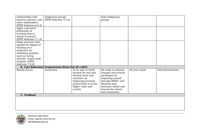 IPCRF-Development-Plan.docx | Professional School | Postgraduate Education