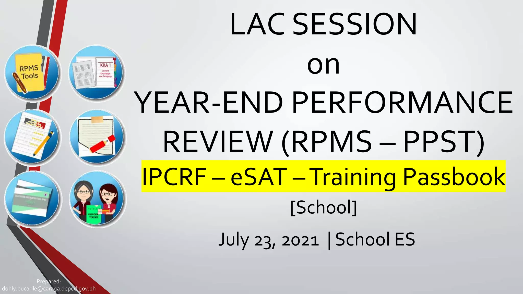IPCRF-eSAT-Training Passbook | PPTX