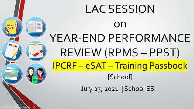 IPCRF-eSAT-Training Passbook | PPT