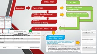 IPCRF-eSAT-Training Passbook | PPTX