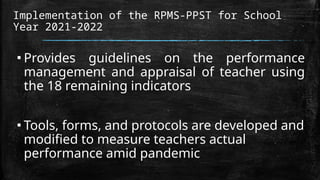 Implementation of RPMS-PPST Cycle (IPCRF 2021-2022) .pptx