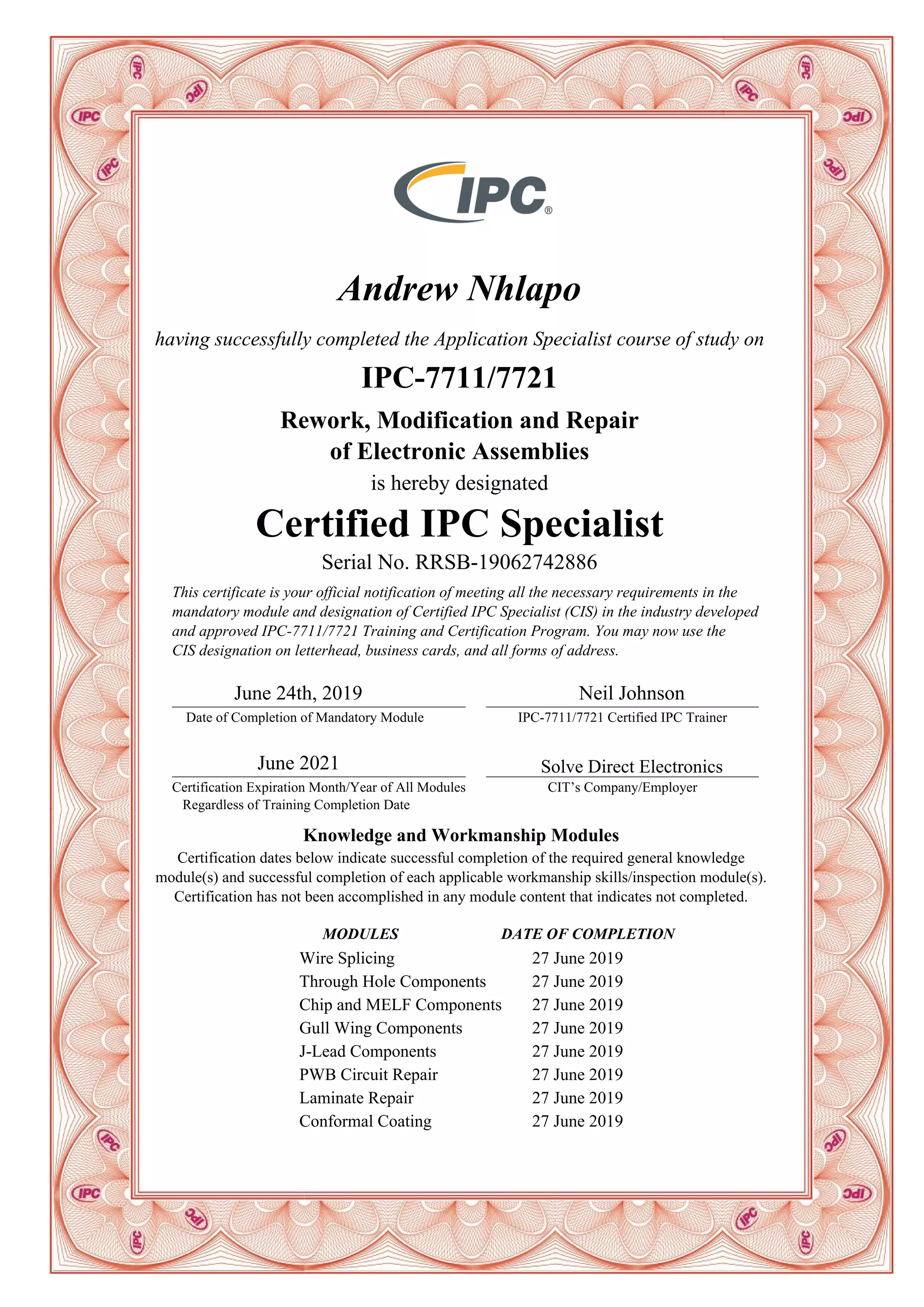 Ipc specialist | PDF