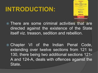 Offences against the State under Indian Penal Code | PPTX
