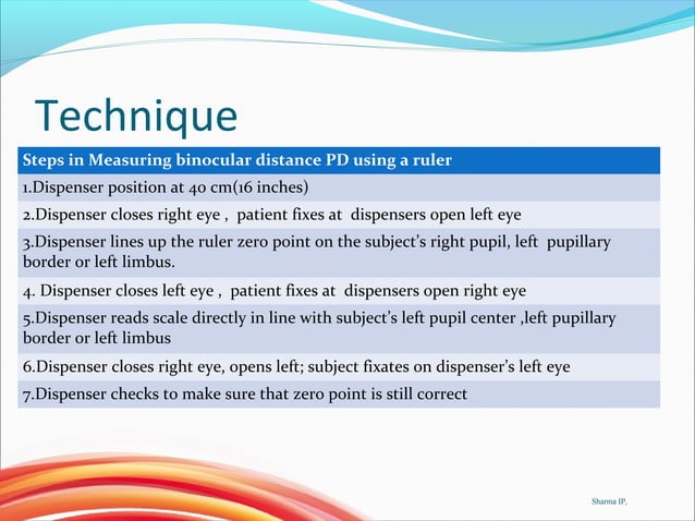 Measuring interpupillary distance | PPT