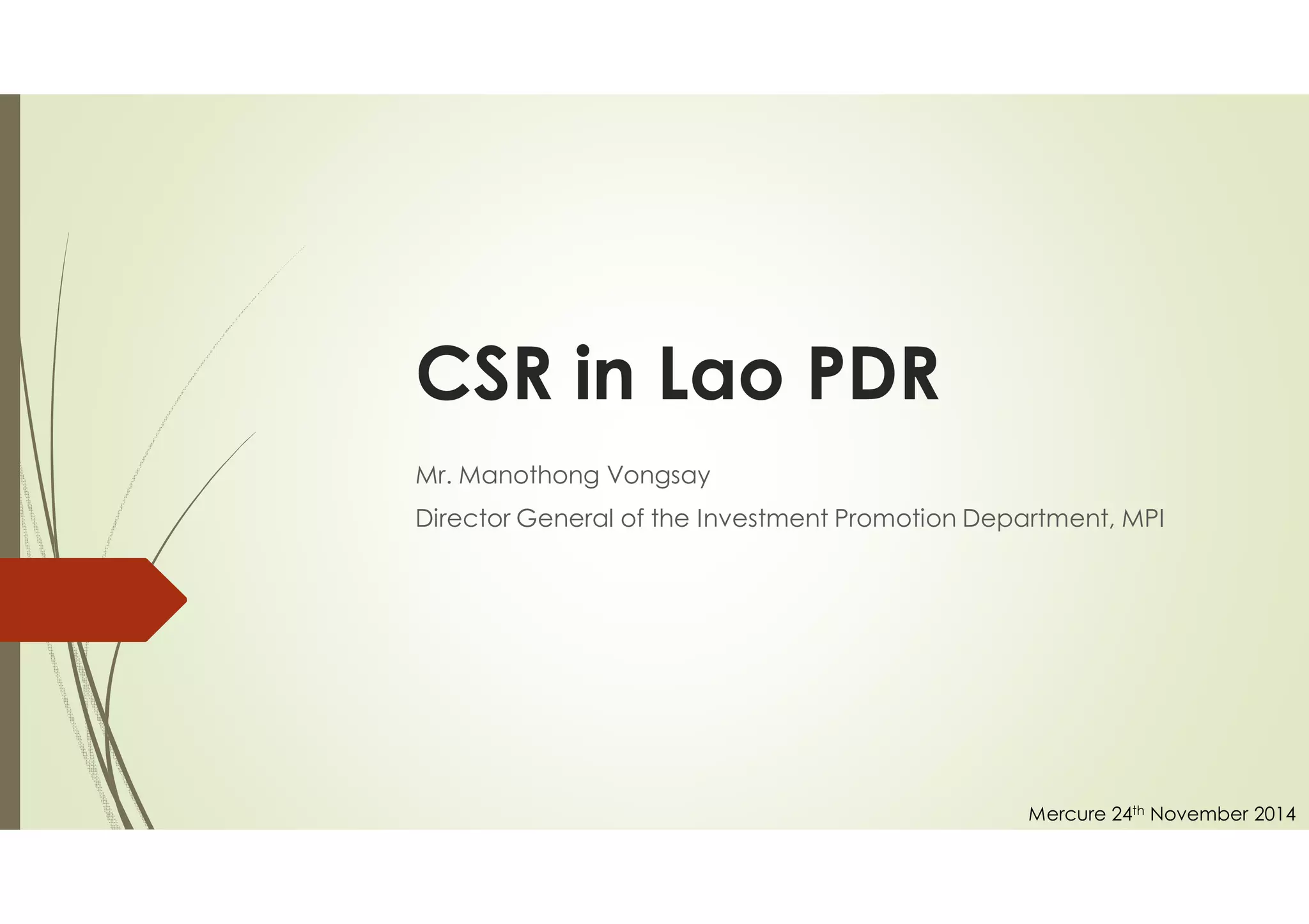 Positioning Quality Investments in Lao PDR Ipd vonsay | PDF | Business | Business and Finance