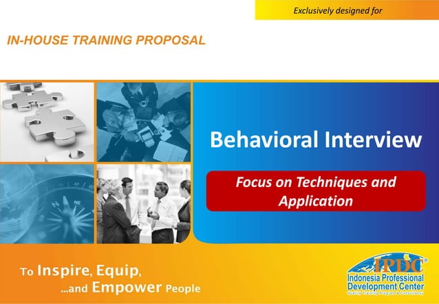 IPDC Training - Behavioural Interview (Focus on Techniques and ...