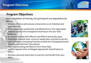 Ipdc training 2014 time management & personal effectiveness | PPT