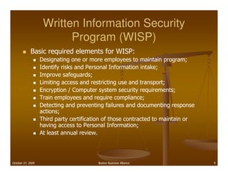 MA 201 CMR 17.00 Personal Identity Security | PPT