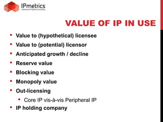 IP Due Diligence IPmetrics 2010 | PPT