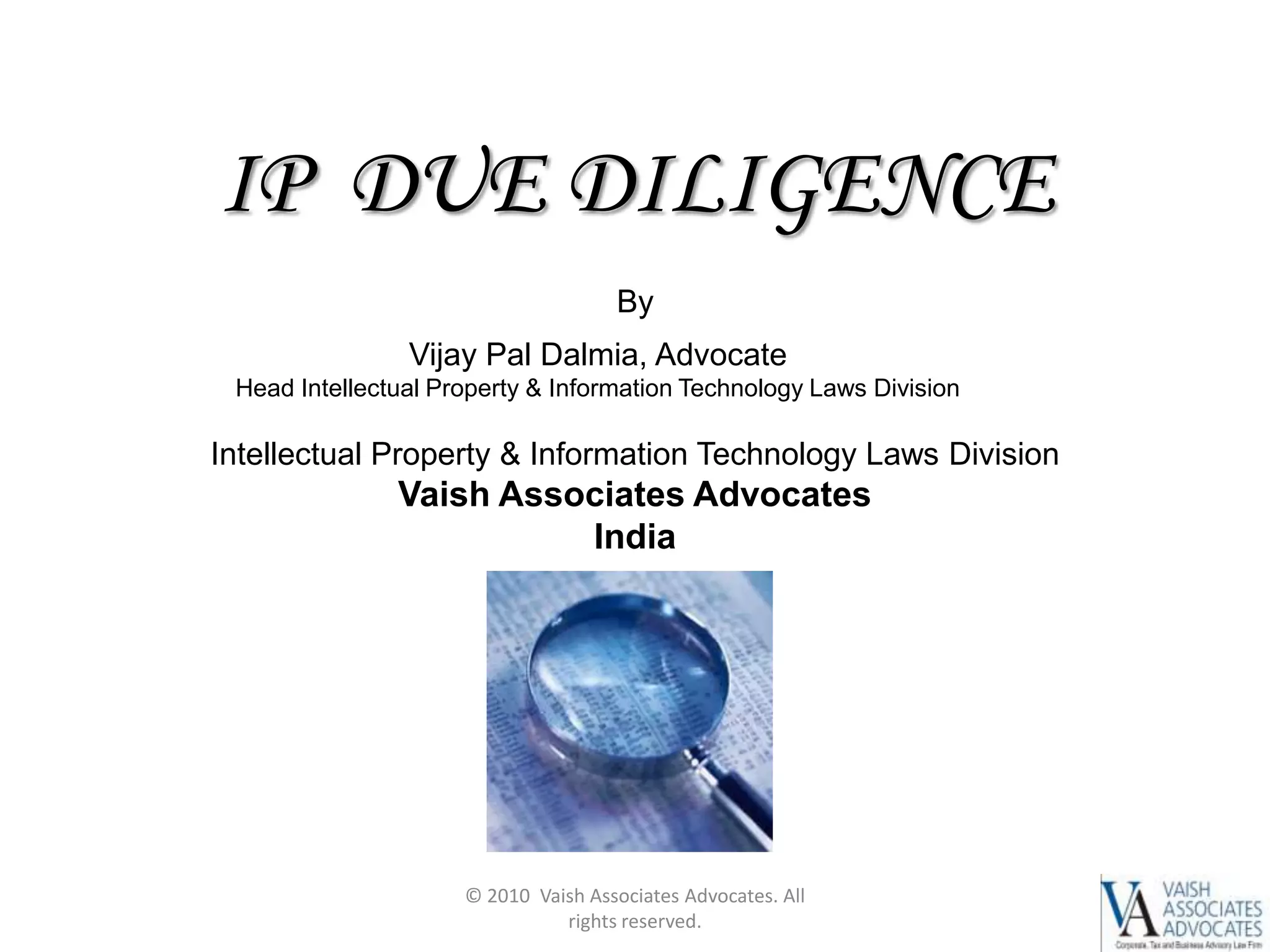 Ip Due Dilligence In India | PPSX