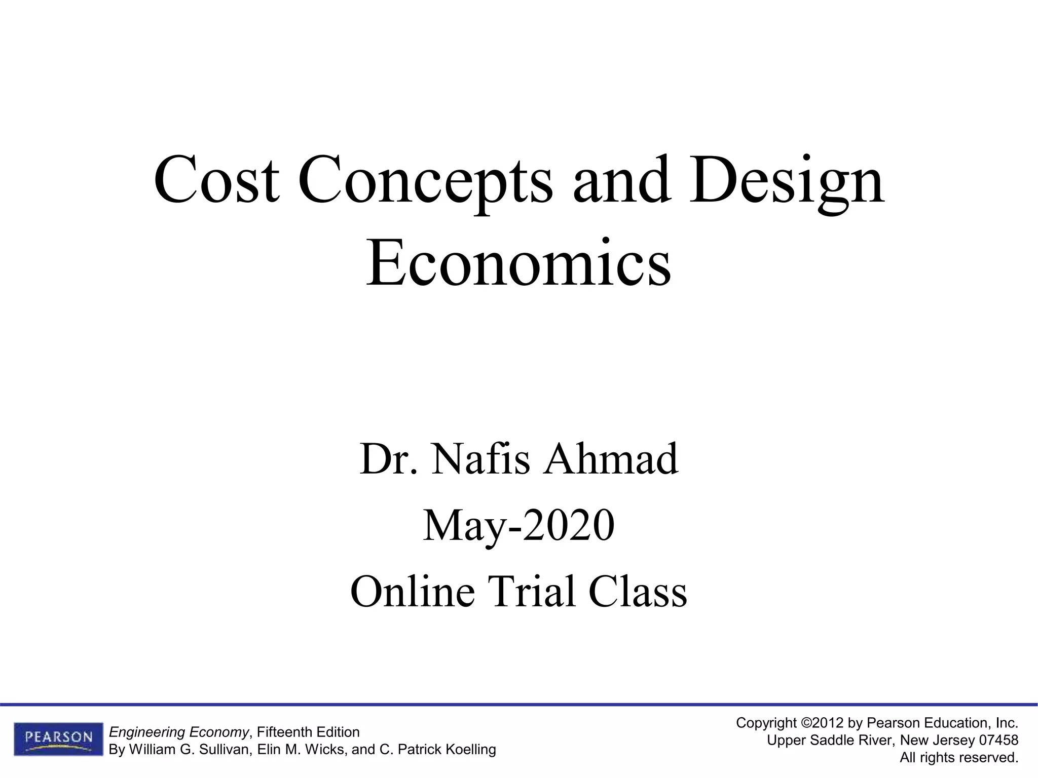 Cost concepts and design economics | PPTX