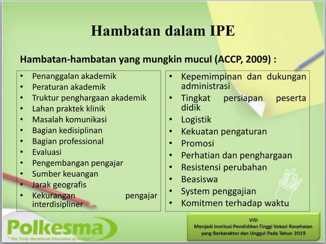 Materi pembahasan Inter professional education (IPE) | PPTX