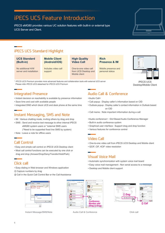 Hybrid Communications Platform for SME, iPECS eMG80 | PDF