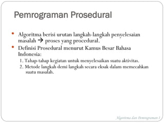 PENGANTAR ALGORITMA UNTUK BELAJAR PEMROGRAMAN | PPT