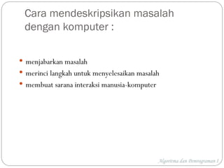 PENGANTAR ALGORITMA UNTUK BELAJAR PEMROGRAMAN | PPT