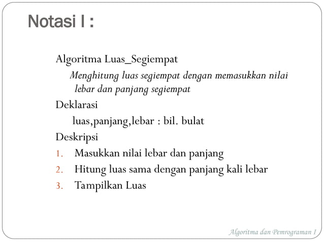 PENGANTAR ALGORITMA UNTUK BELAJAR PEMROGRAMAN | PPT