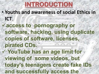 Case study on general awareness of Social ethics in ICT on Indian ...