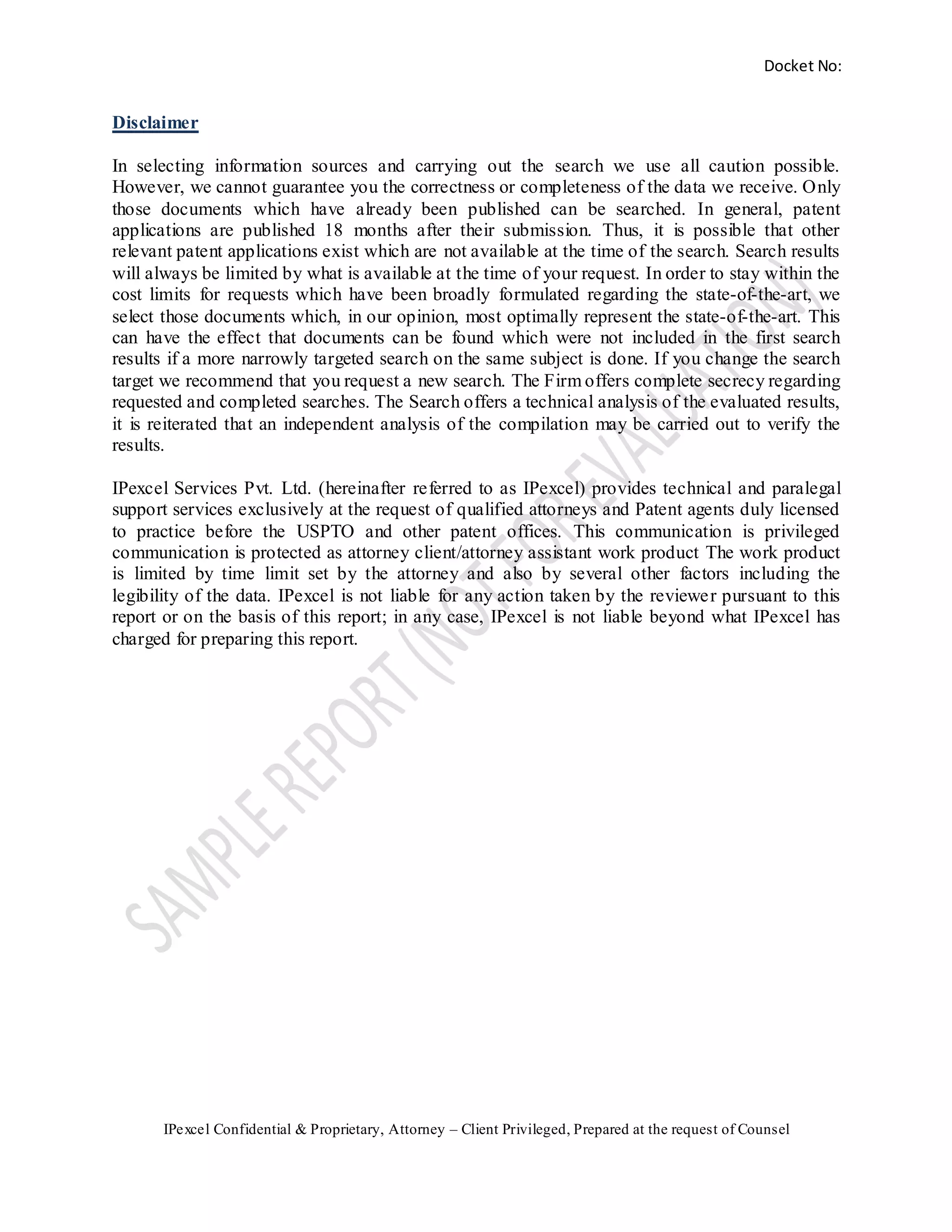 IPexcel - Patentability search report | PDF