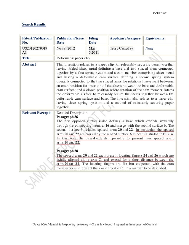 Ipexcel Patentability Search Report