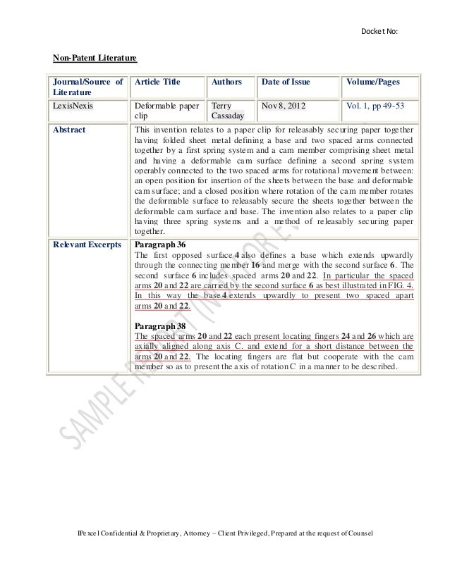 Ipexcel Patentability Search Report