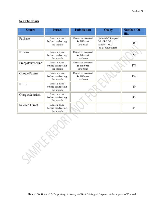 Ipexcel Patentability Search Report