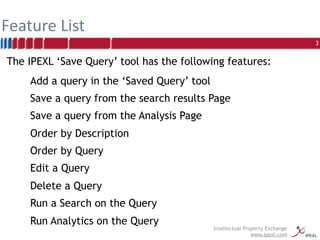 Ipexl tutorial. Using the saved query tool | PPT