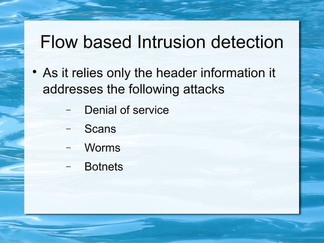 IP flow based intrusion detection | PPT