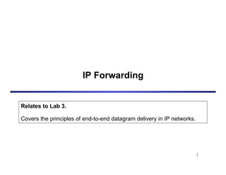 IPForwarding-Lab3 in routing and switching | PPT